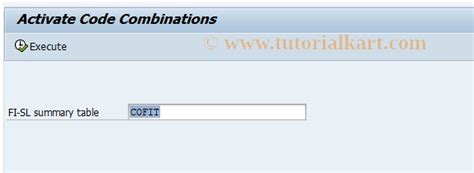 GD SAP Tcode Code Combinations Activation Transaction Code