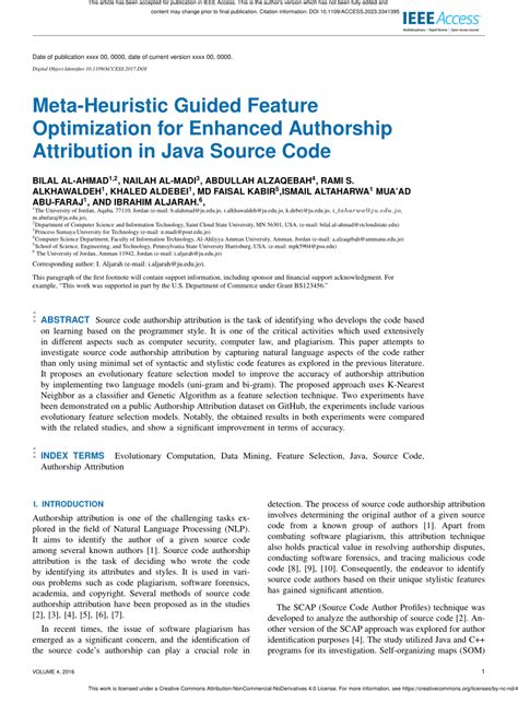 pdf meta heuristic guided feature optimization for enhanced authorship attribution in java