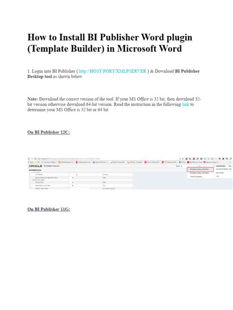 How To Install Bi Publisher Word Plugin Pdf