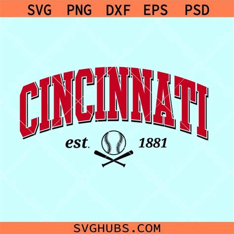 Cincinnati Reds College Font Svg Cincinnati Varsity Font Svg