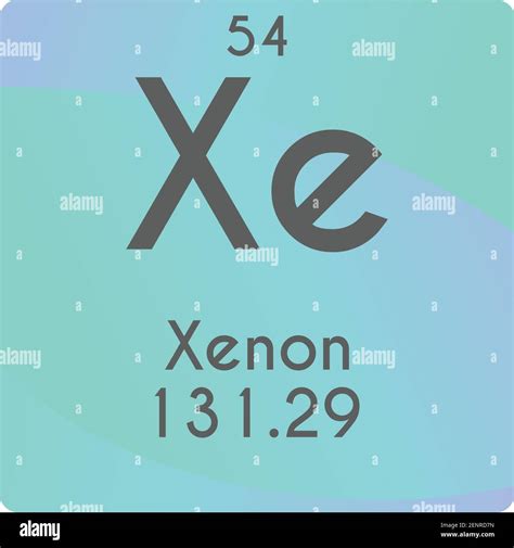 Xe Xenon Noble Gas Chemical Element Vector Illustration Diagram With Atomic Number And Mass