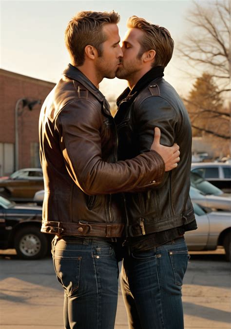 Ryan Reynolds Kissing And Hugging Ryan Gosling And Rough Agg By