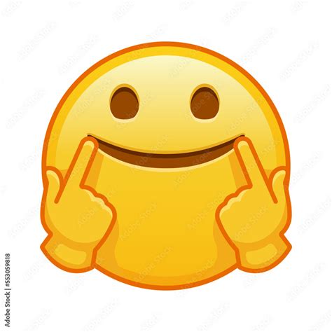 Fake Smile Face Large Size Of Yellow Emoji Smile Stock Vector Adobe Stock