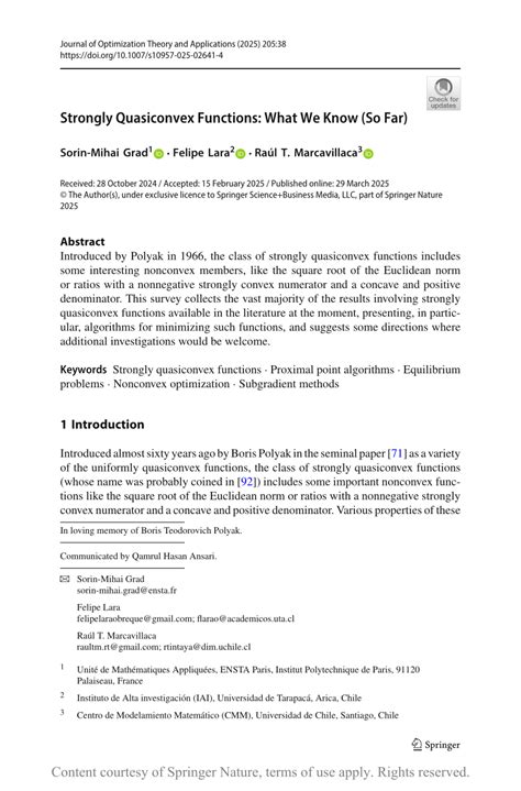 Strongly Quasiconvex Functions What We Know So Far Request Pdf