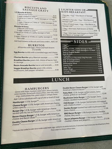Menu At Cjs Corner Restaurant Shelton