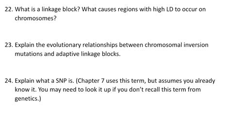 Solved 22 What Is A Linkage Block What Causes Regions With