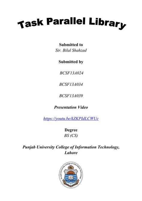 Task Parallel Library Tpl Pdf