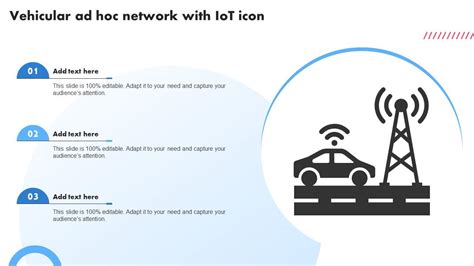 Vehicular Ad Hoc Network With Iot Icon Ppt Example