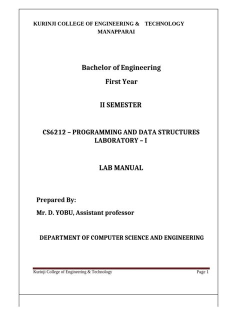 Pds 1 Lab Manuel Pdf Queue Abstract Data Type Pointer Computer Programming
