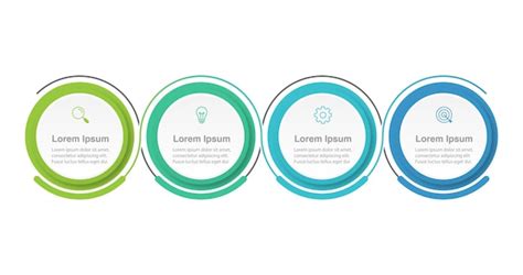 비즈니스 인포그래픽 템플릿 4 단계 타임라인 여정 프로세스 다이어그램 4 옵션 백색 배경 인포그램 요소 터 일러스트 프리미엄 벡터