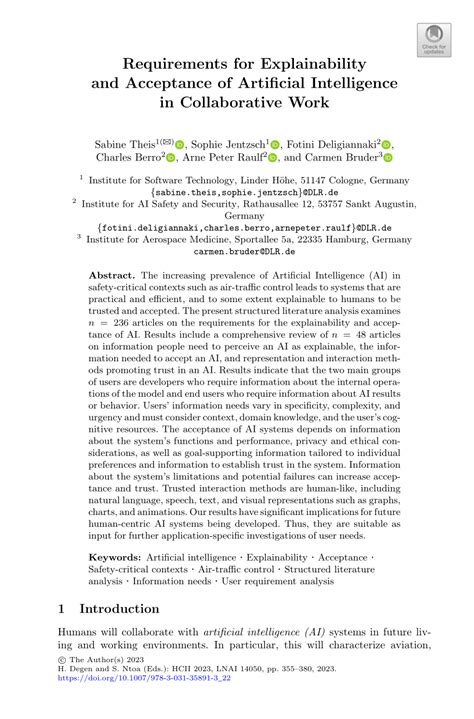 Pdf Requirements For Explainability And Acceptance Of Artificial