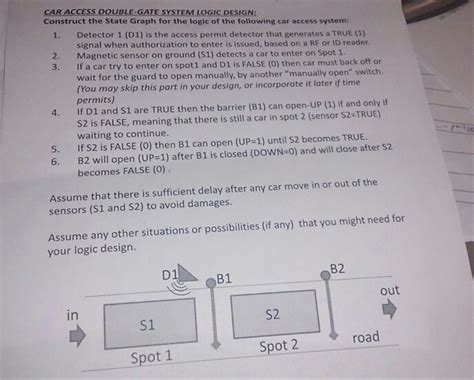 Double Gate System Logic Design If Anyone Could Chegg Com