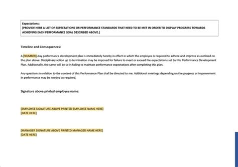 Performance Development Plan Template PreWrite