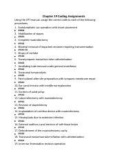 Chapter 19 Coding Assignments Docx Chapter 19 Coding Assignments Using The CPT Manual Assign