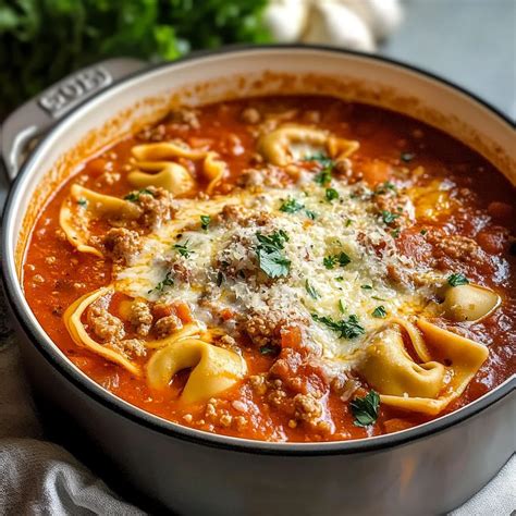 Homemade Lasagna Soup With Tortellini
