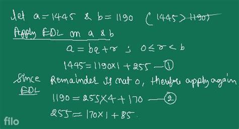 Use Euclid S Algorithm To Find Hcf Of And Express The Hc