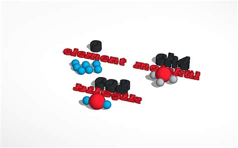 3d Design Element Molekül Bileşik Tinkercad