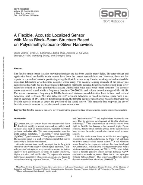 Pdf A Flexible Acoustic Localized Sensor With Mass Blockbeam