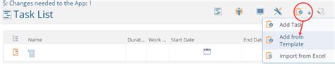 adding tasks from template project insight help center