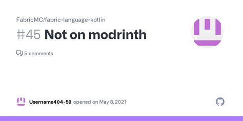 Not On Modrinth · Issue 45 · Fabricmcfabric Language Kotlin · Github