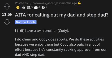 Teenager Asks If Shes Wrong For Calling Out Her Dad And Her Stepdad