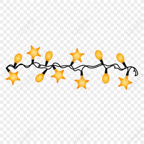 밝은 노란색 별 일러스트 모양 조명 스트립크리스마스장식 램프 Png 일러스트 무료 다운로드 Lovepik