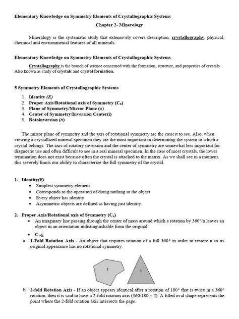 647805424 1 Elementary Knowledge On Symmetry Elements Of Crystallographic Systems Pdf