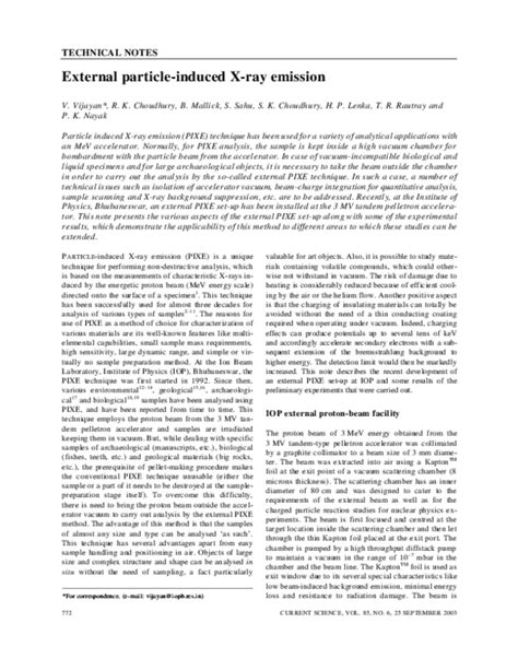 Pdf External Particle Induced X Ray Emission