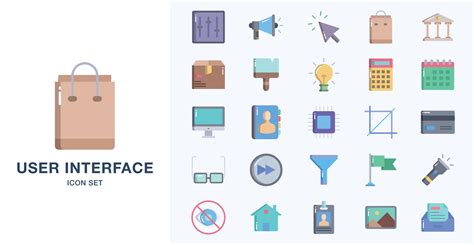Basic Ui Essential Icon Web Icon Set Flat Icon Set 10017840 Vector