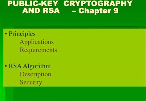 Ppt Public Key Cryptography And Rsa Chapter 9 Powerpoint Presentation Id3666121