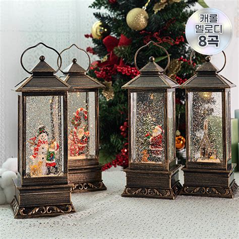 빛내는사람들 크리스마스 직사각 랜턴 워터볼 스노우볼 산타 눈사람 무드