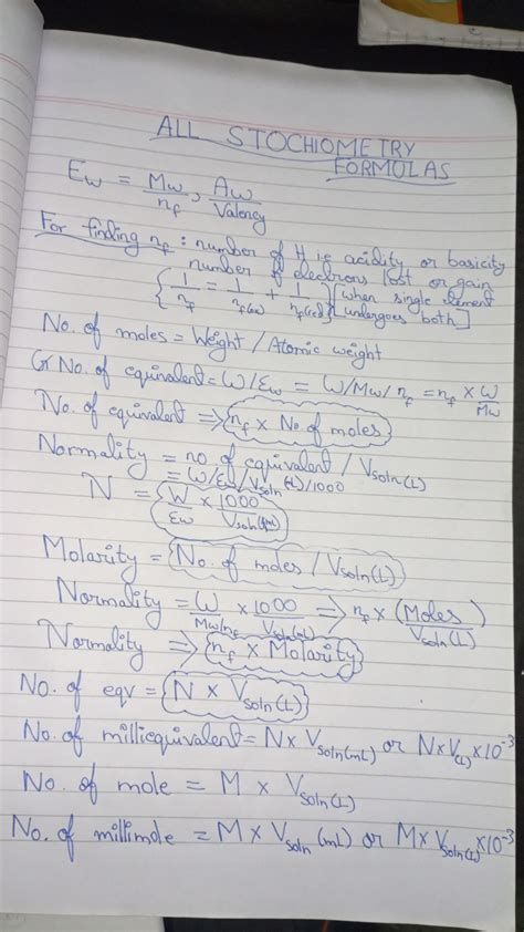 Stochiometry Formulas Might Be Helpful To U Guys Especially 25 Tards Isliye Share Karra R