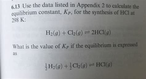 6 13 use the data listed in appendix 2 to calculate
