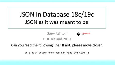 Json In 18c And 19c Ppsx