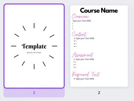 Course Overview Template Teaching Resources