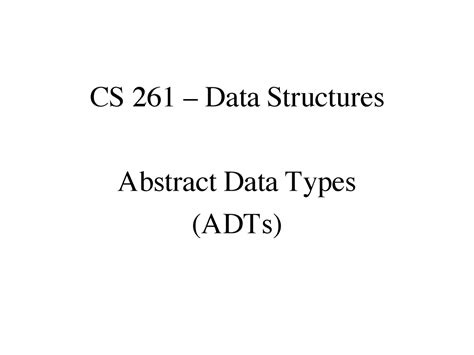 Cs 261 Data Structures Abstract Data Types Adts Study Notes Data