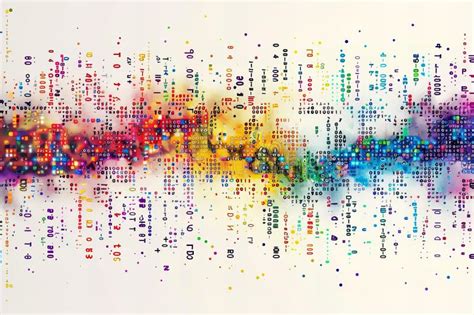 Illustration Of Colorful Numbers Arranged In Rows And Columns Forming An Endless Pattern Of