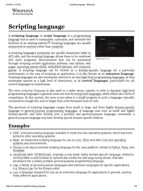 Scripting Language Wikipedia Pdf Scripting Language Software Development