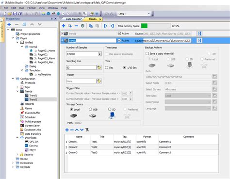 Exor Part11 Connec To Omron Nx Cpu Opc Ua Historical Trend View Data Transfer Function