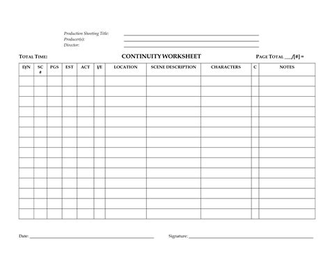 Script Continuity Template Social Media Template Script Continuity Template Social Media Template
