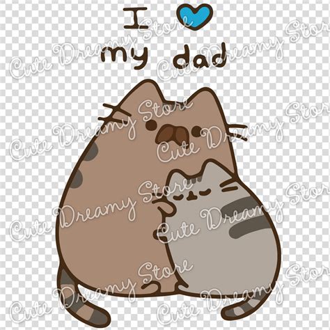 Fathers Day Pusheen Clipart Svg Png Eps Vector Cute Dreamy Store
