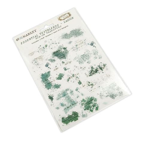 49 And Market Essential Textblends Rub Ons 6x8 Lagoon 752505137650
