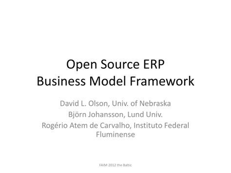 Ppt Open Source Erp Business Model Framework Powerpoint Presentation Id9510172