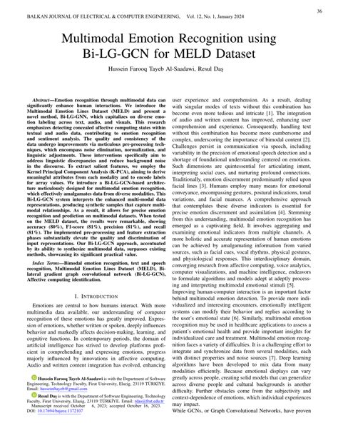 Pdf Multimodal Emotion Recognition Using Bi Lg Gcn For Meld Dataset