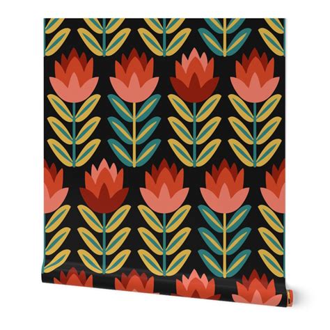 Tip Toe Through The Tulips Wallpaper Spoonflower
