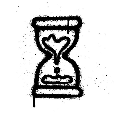 색 배경 에 고립 된 그래피티 스프레이 모래시계 프리미엄 벡터