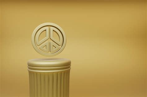 Premium Photo Beautiful Abstract Illustrations Golden Peace Symbol