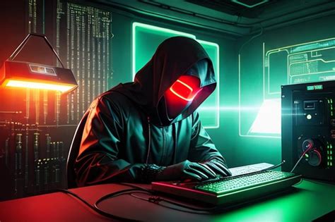 Premium Ai Image Scifi Masked Hacker Is Blacking Electric Meter