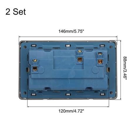 Uk Us Socket Double Multi Power Outlet Switch Black 250v 13a 146mmx88mm 2 Pcs Bed Bath