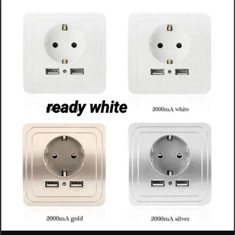 Jual Panel Wall Charger Adaptor Charging Socket USB 2 Port Hub Stop Kontak Di Seller Poppy